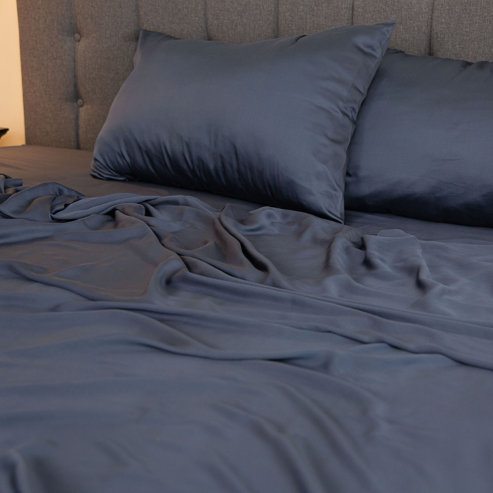Dark Blue Bamboo Sheet Set – The Cosy Quarter